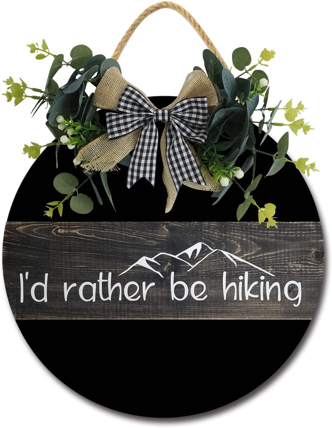 Amazon.com: I'd Rather Be Hiking Front Door,11" Round Door Wreaths ...