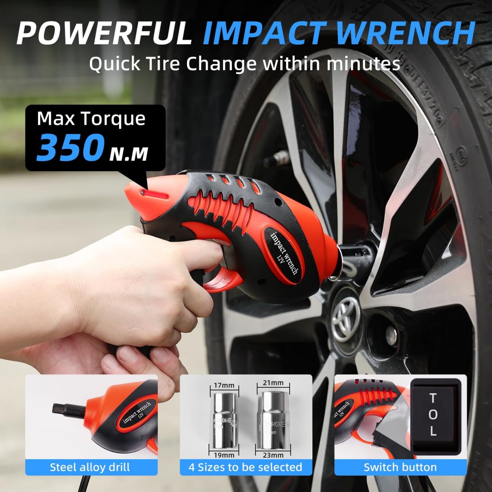 Snapklik.com : Electric Car Jack Set 3 Ton All-in-one Automatic 12V ...