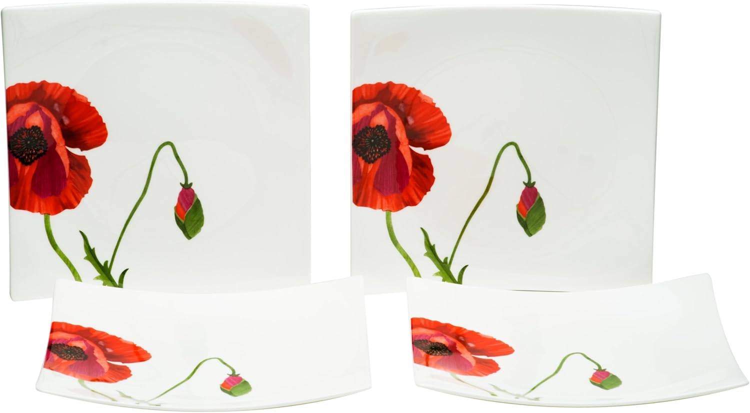 Amazon.com | Red Vanilla Summer Sun Salad Plates, Set of 4: Dinner ...