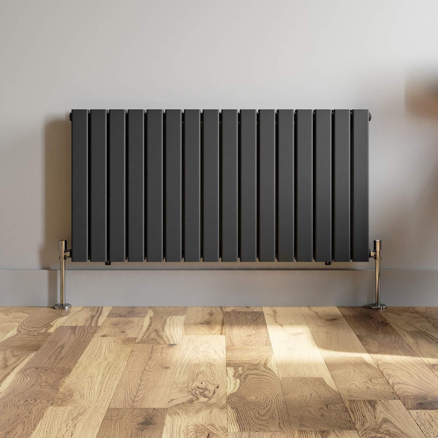 Radbliss Horizontal Flat Panel Radiator 600x1156mm Anthracite Matt Grey ...