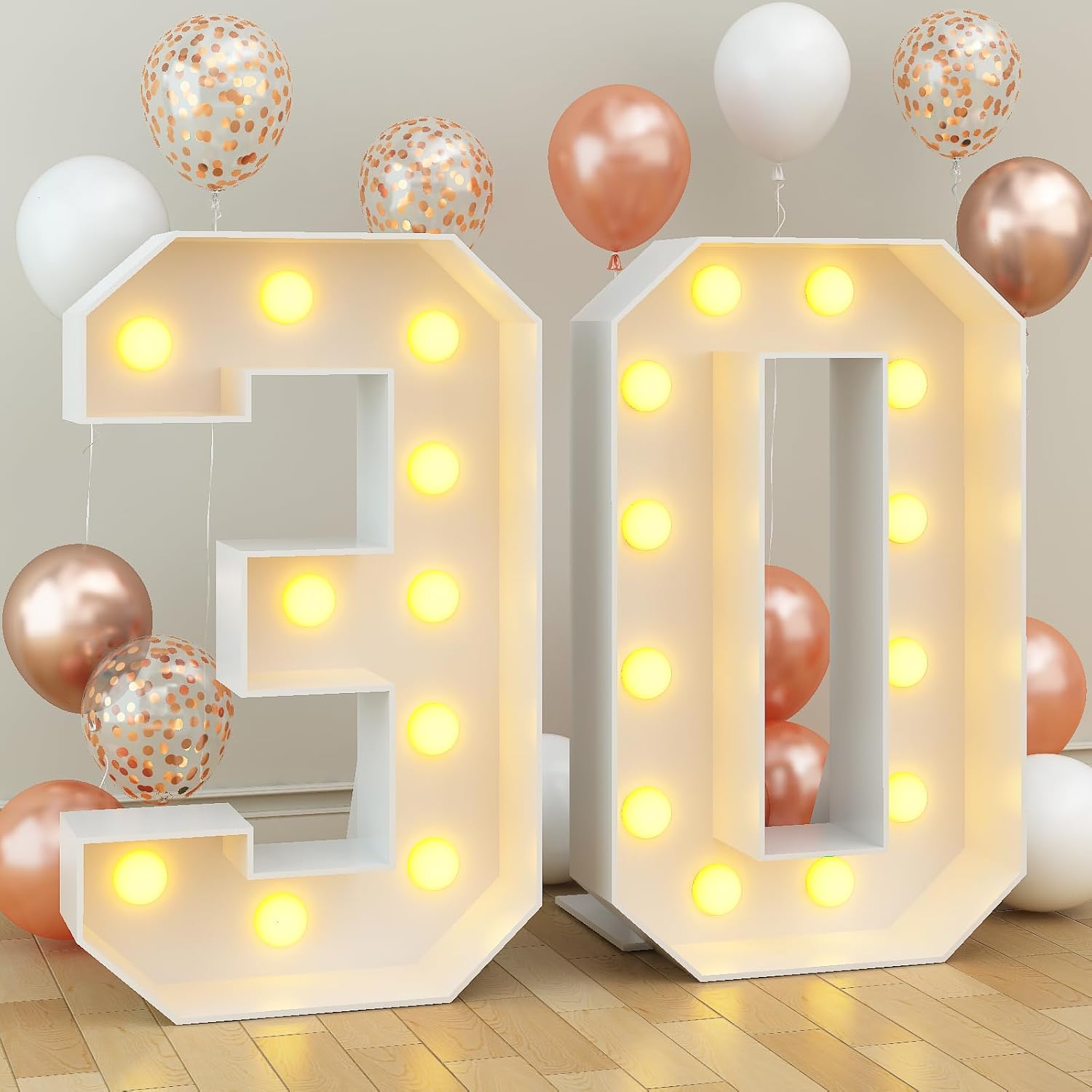 Amazon.com : 4ft Light up Numbers 30 Mosaic Numbers Marquee Frame for ...