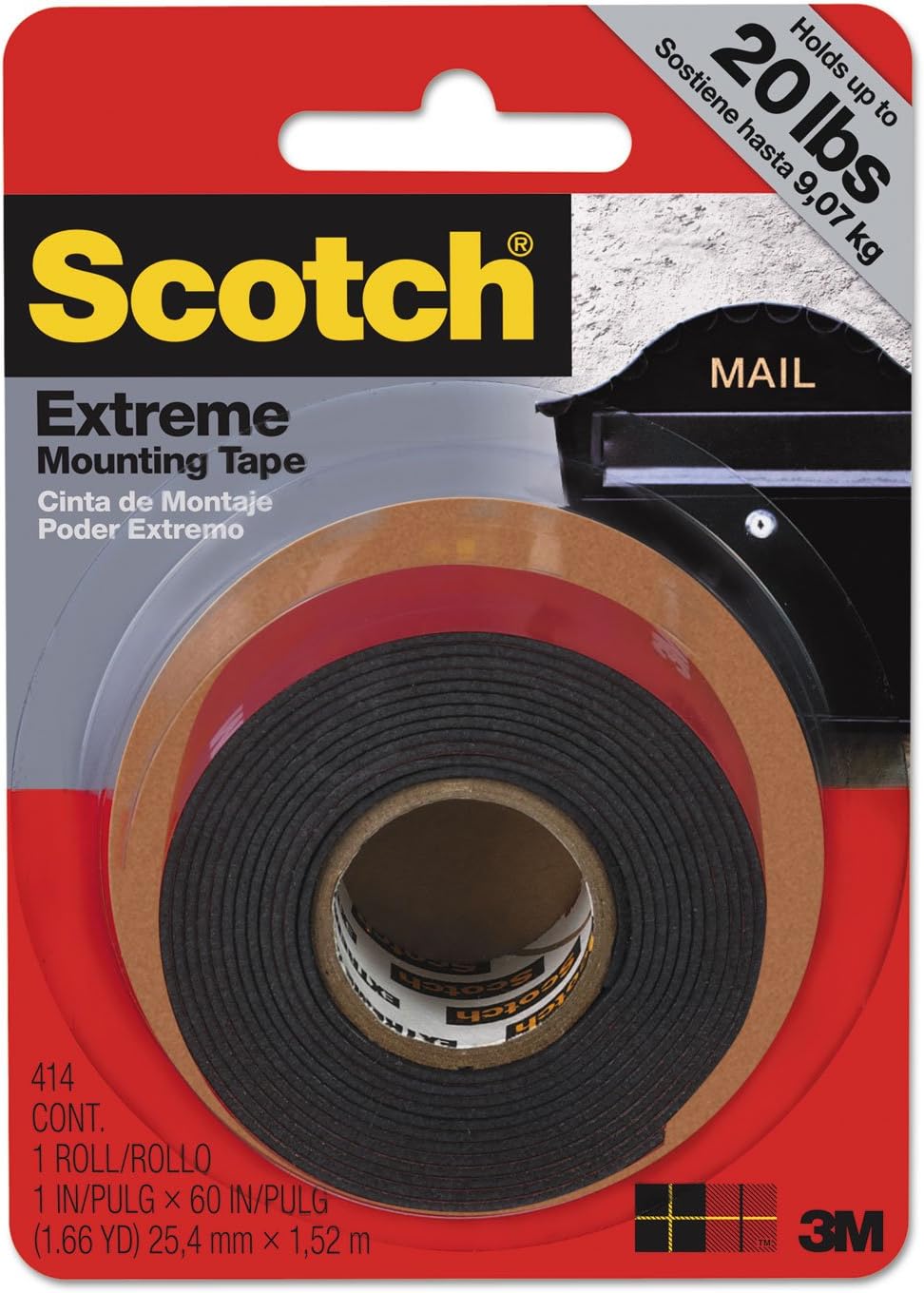 Scotch Extreme Mounting Tape, 1 by 60-Inch, Black : Amazon.ca: Tools ...