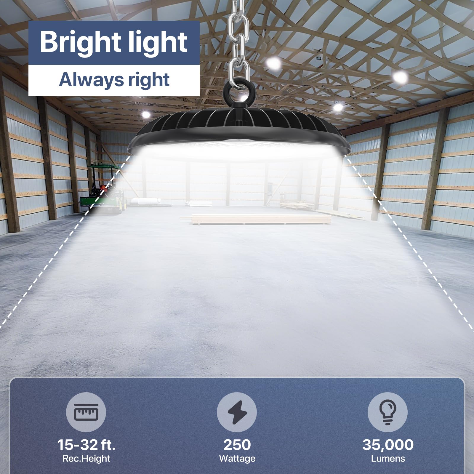 Snapklik.com : HYPERLITE High Bay LED Lights: 2-Pack 250W UFO LED Light