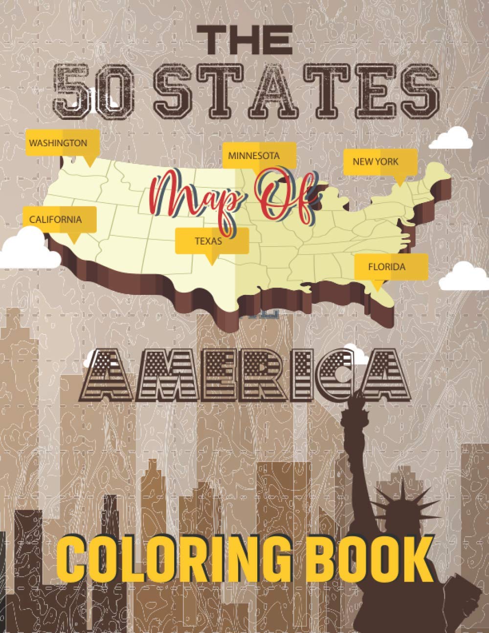 Amazon.com: The 50 States Map of America Coloring Book: The Fifty state ...