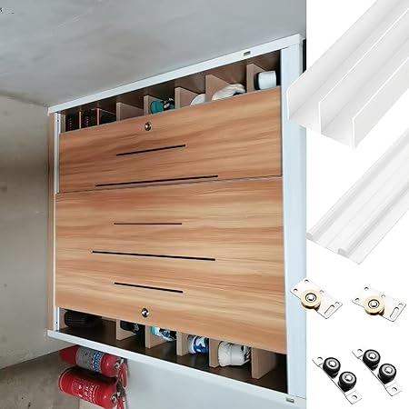 Closet Door Track Kit 48 60 72 Inch, Aluminum Sliding Door Rail Track ...