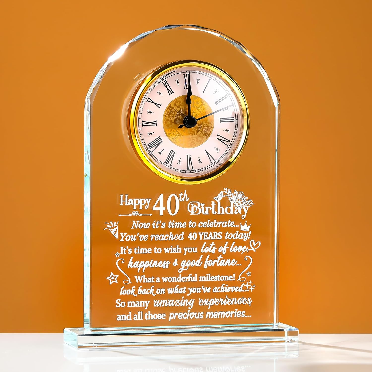 Amazon.com: Ornalrist Happy 40th Birthday Quartz Clock Gifts for Women ...