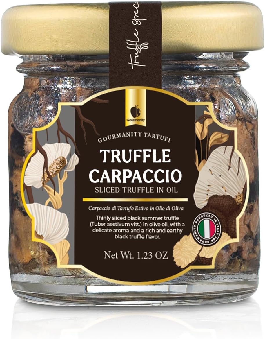 Gourmanity Tartufi Black Truffle Slices, Truffle Carpaccio in Olive Oil ...