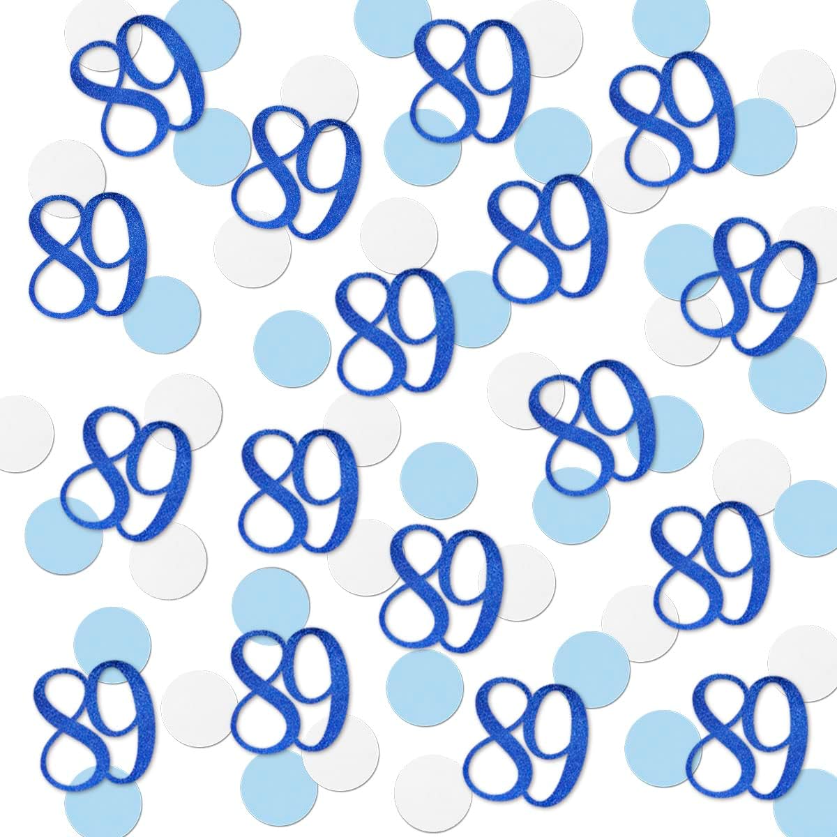 Amazon.com: Blue Glitter 89 Confetti, 89th Birthday Number Confetti ...