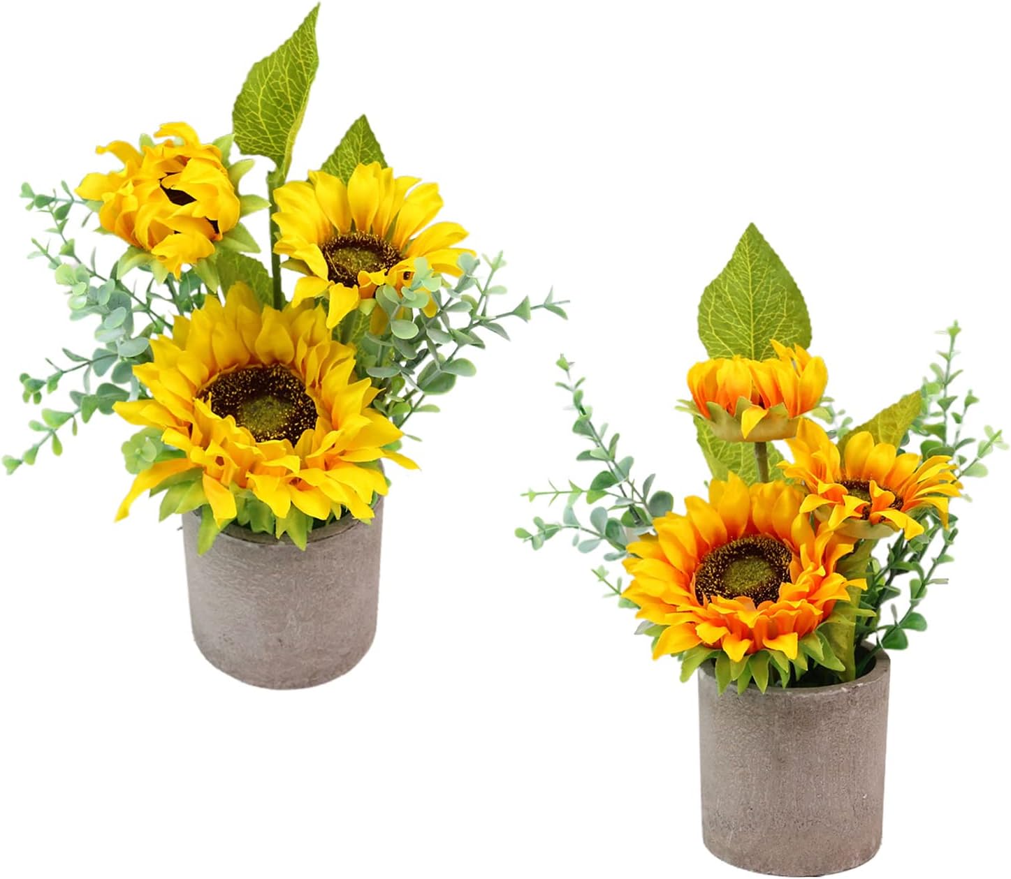 Amazon.com: Lyrow 6 Pcs Sunflower Decor Potted Artificial Sunflowers ...