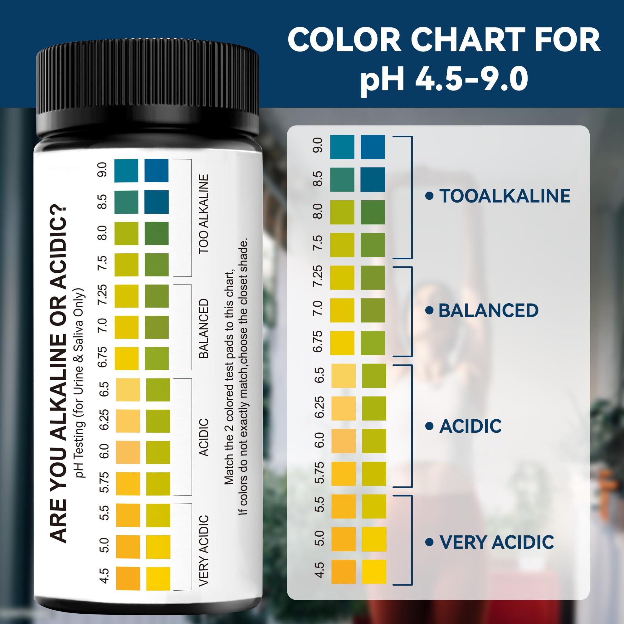 Snapklik.com : Saliva And Urine pH Test Strips,100 Paper pH Strips For ...