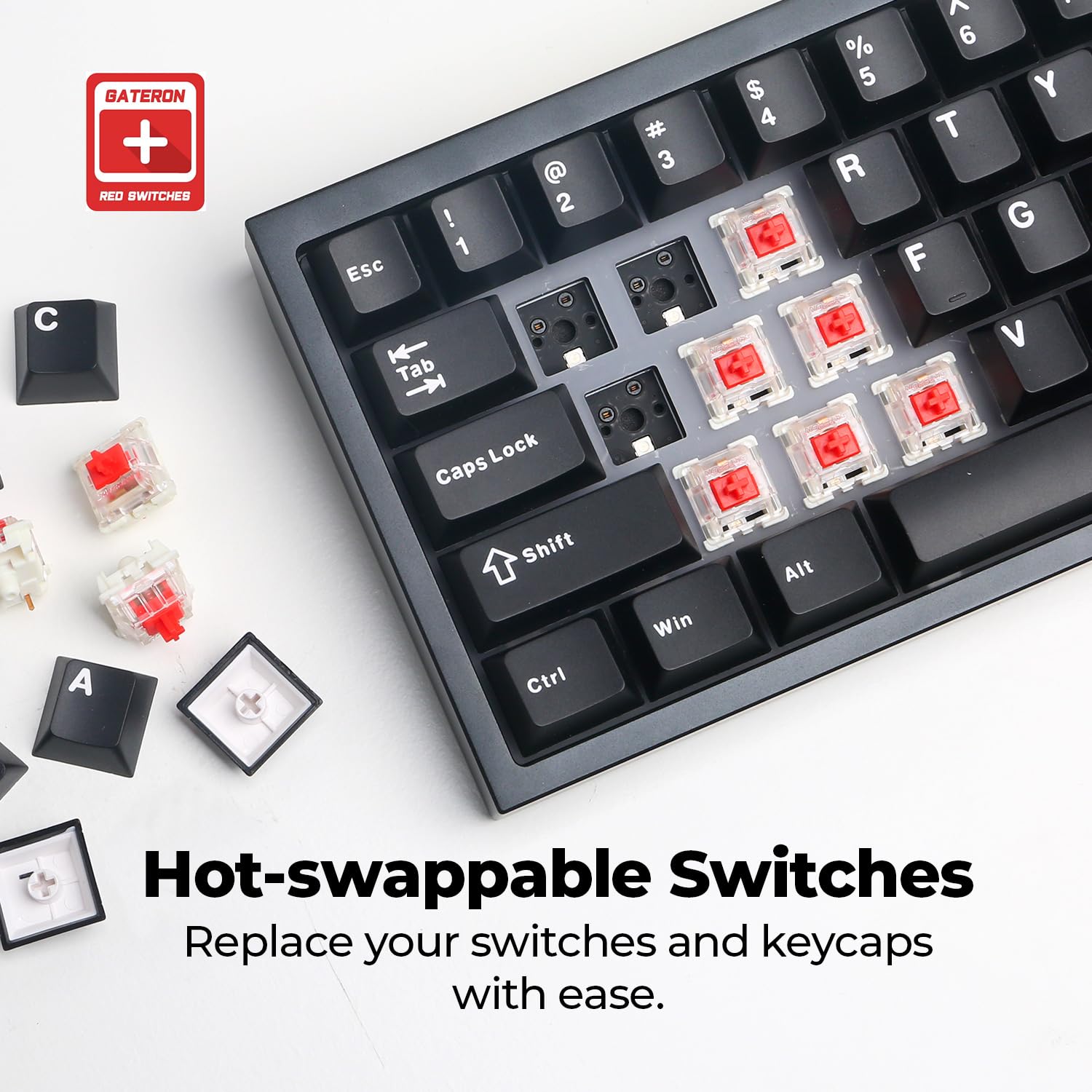 Snapklik.com : CyberPowerPC CK60 Black 60% Hot-Swappable RGB ...