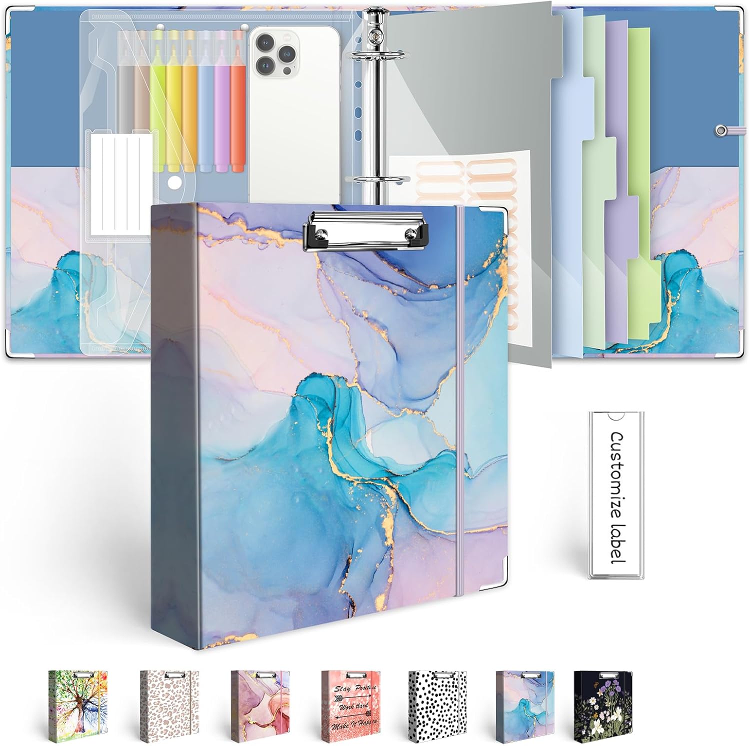 Amazon.com : 2 Inch 3 Ring Binder Organizer with Clipboard, 5-Tab ...