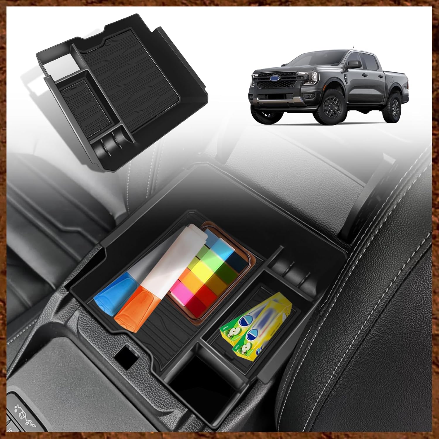 Amazon.com: Muslogy Center Console Organizer Compatible with Ford ...