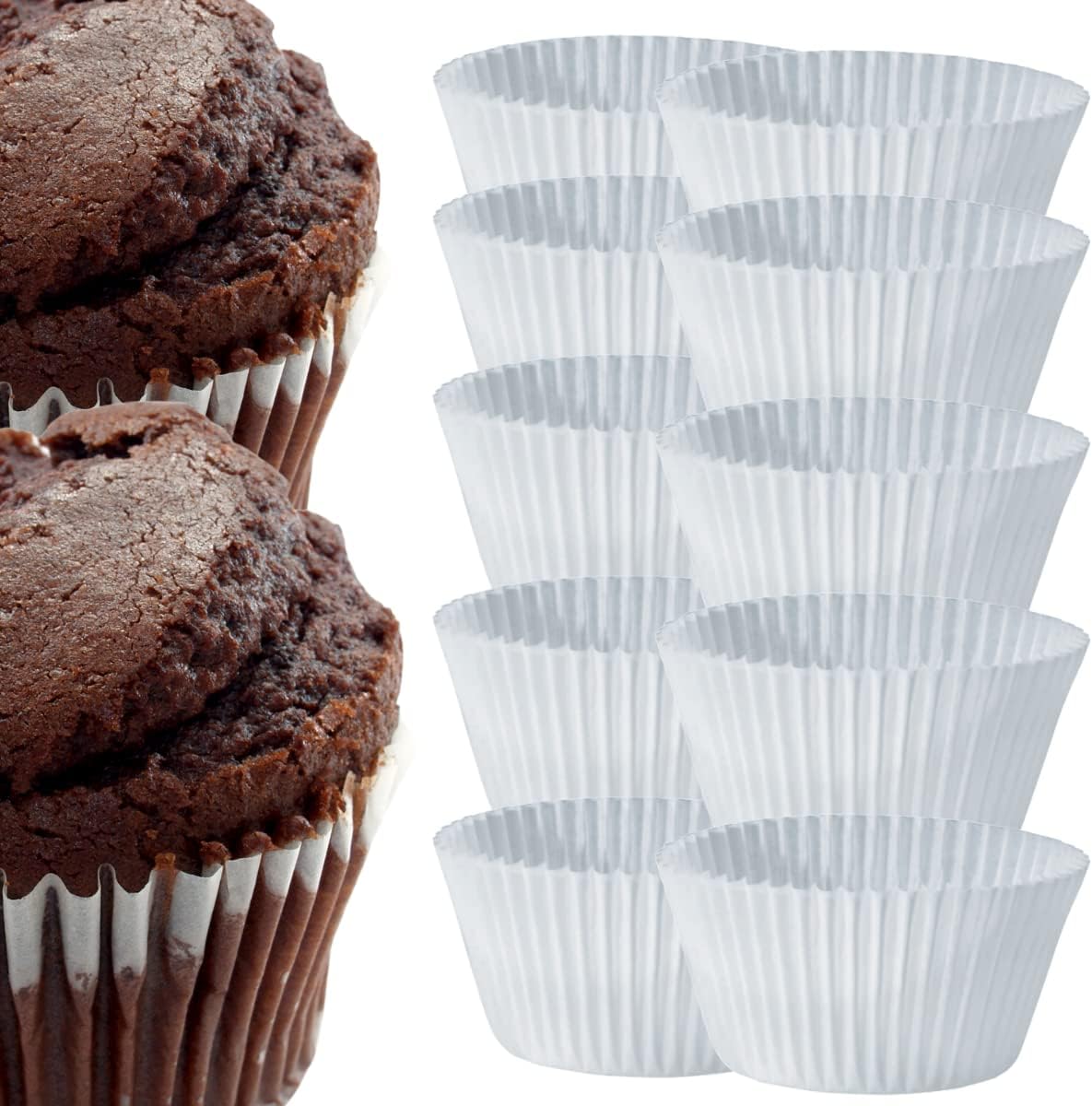 Amazon.com: 500 Jumbo Cupcake Muffin Liners 2 1/4" X 1 7/8" | Large ...