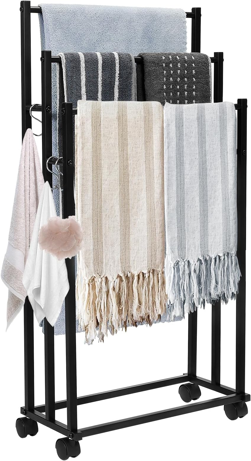 Amazon.com: LiuYong 3 Tiers Free Standing Towel Rack, Freestanding ...