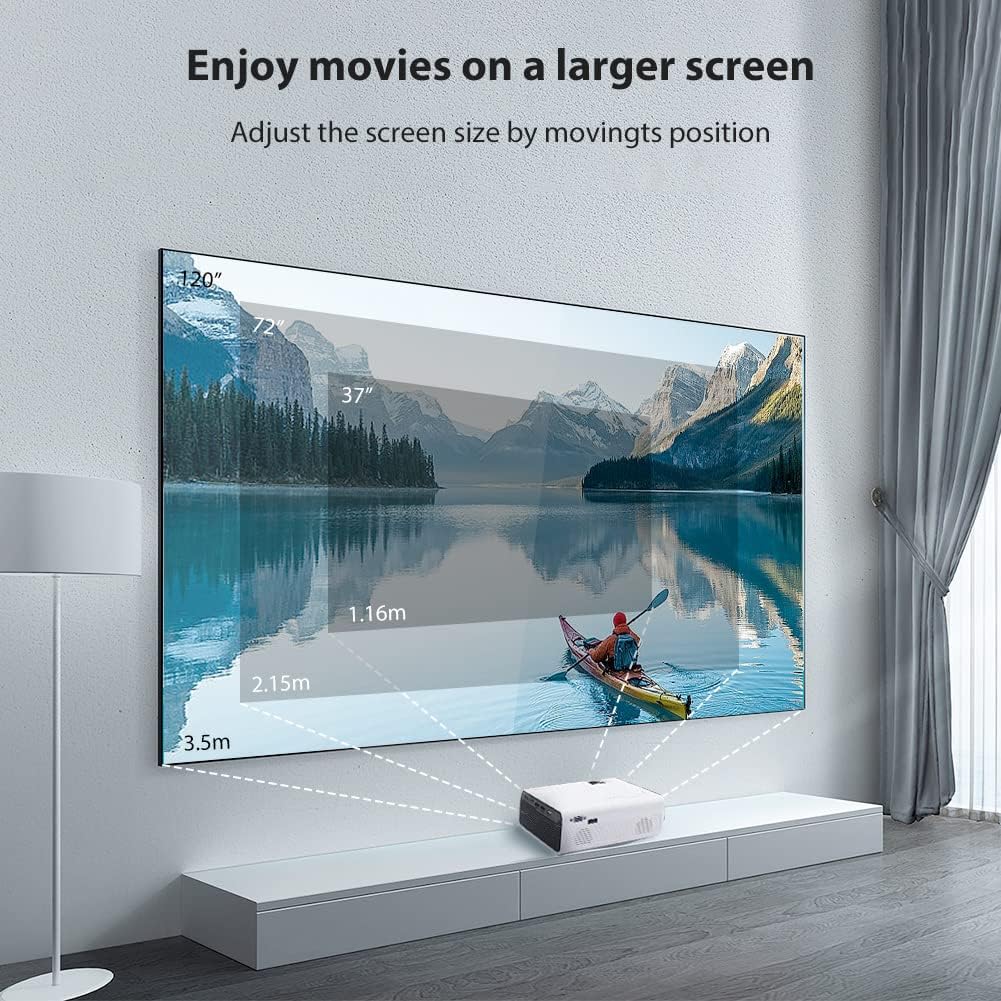 OYU Mini Projector, 2022 Upgraded Home Movie Projector with 55,000 Hrs ...