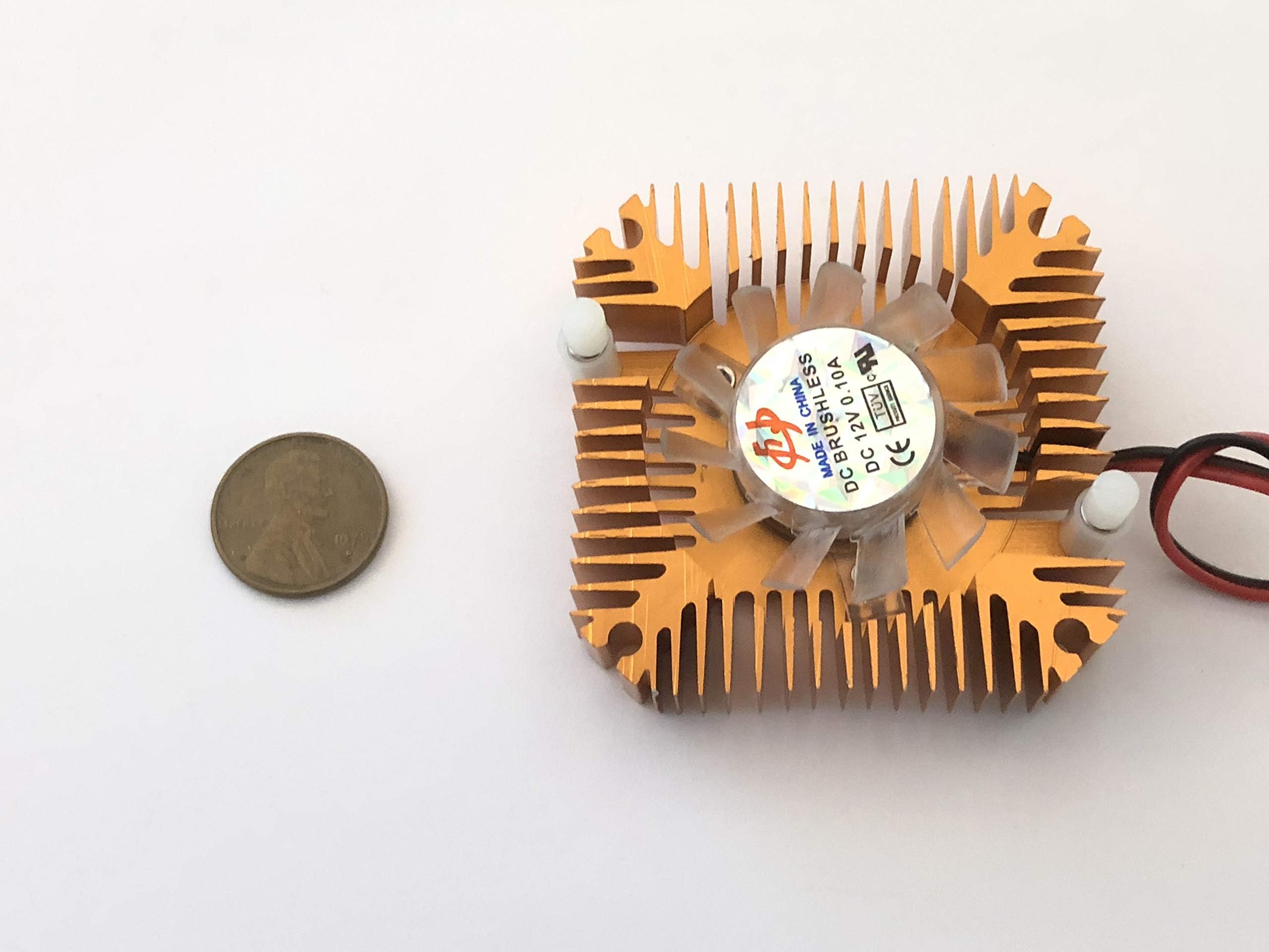 Amazon.com: 4 Pieces copper 12v 55mm 2PIN Aluminum Cooling Fan Heatsink ...