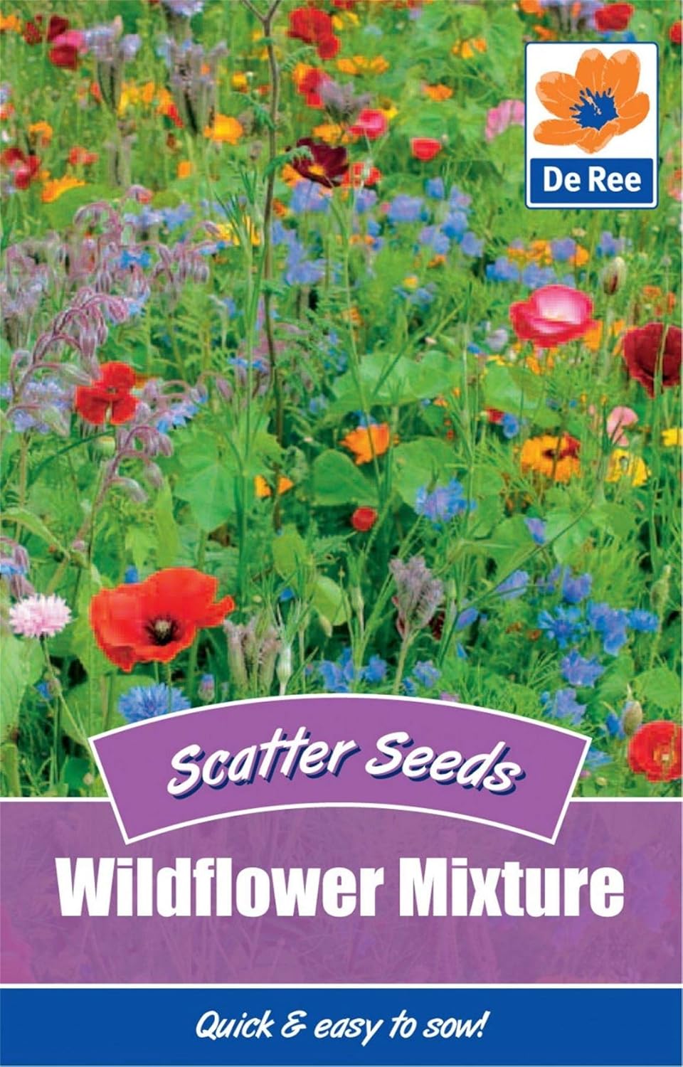 De Ree Scatter Wildflower Mixture Flower Seeds Gardens and Borders [ 1 ...