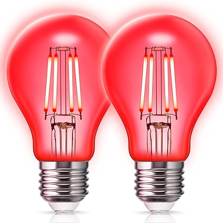 4 Pack A19 LED Red Light Bulb LED Green Light Bulb 120V E26 Base 9 Watt ...
