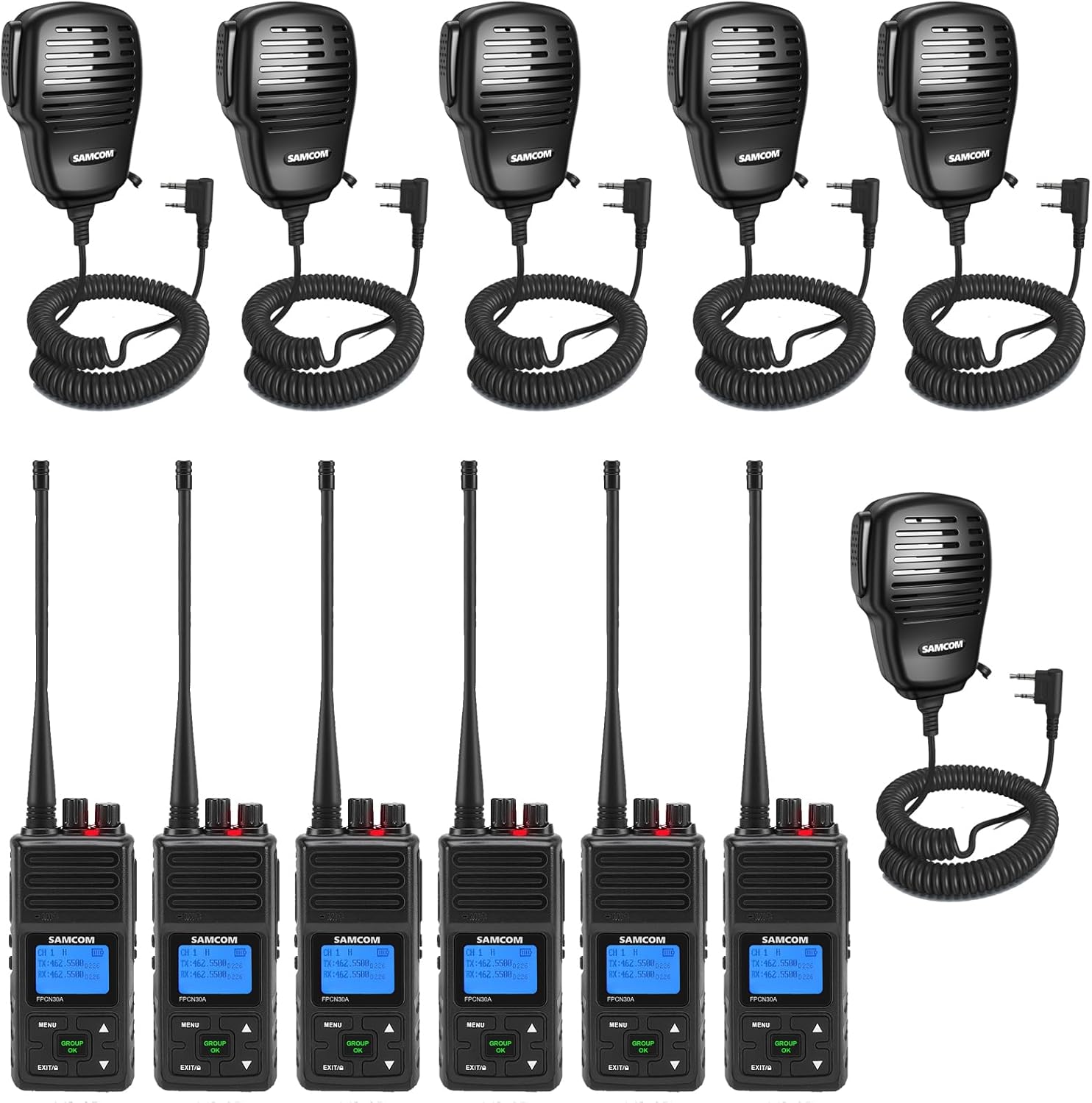 Amazon.com: SAMCOM FPCN30A Radios 6 Packs with Waterproof Speaker Mic ...