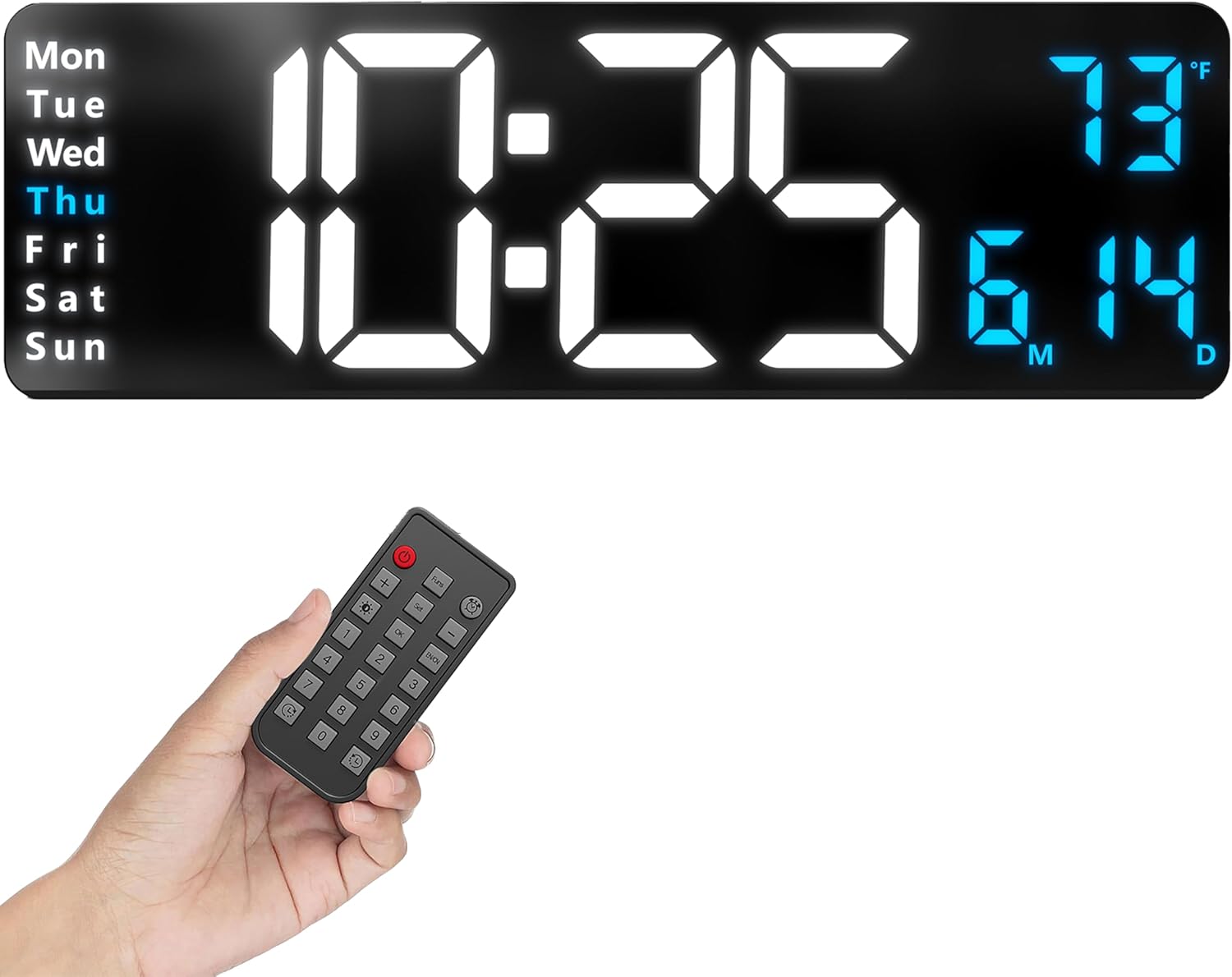 Amazon.com: Opis Clock 1 (XXL White & Blue) – Extra Large Digital Wall ...