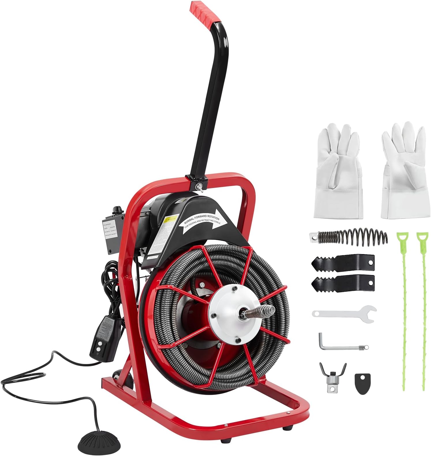 VEVOR Drain Cleaner Machine, 75 Ft x 3/8 Inch Drain Cleaning Machine ...