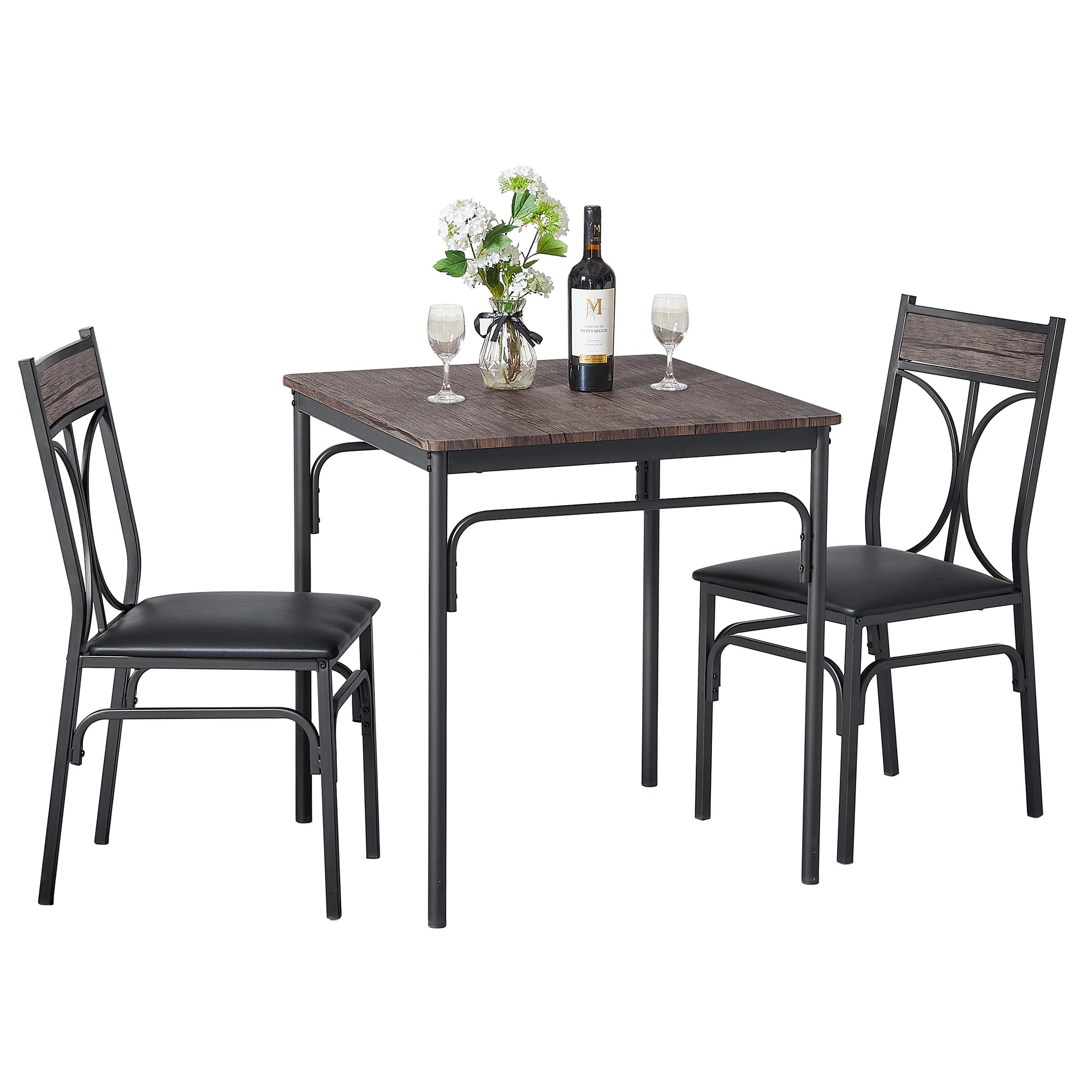 Amazon.com - VECELO Kitchen Dining Room Table Set with 2 Chairs for ...