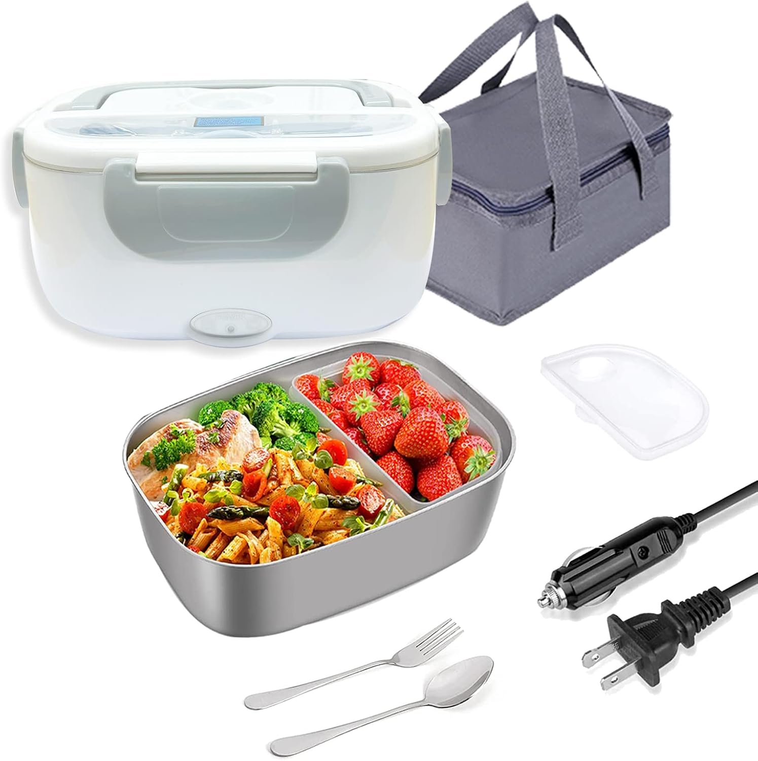 Amazon.com: VANEME Electric Lunch Box Food Heater, 2 in 1 Portable ...