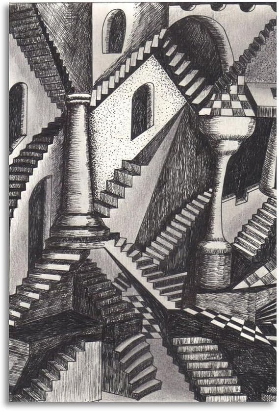 Amazon.com: Mc Escher The Labyrinth Famous Painting Poster Wall Art ...
