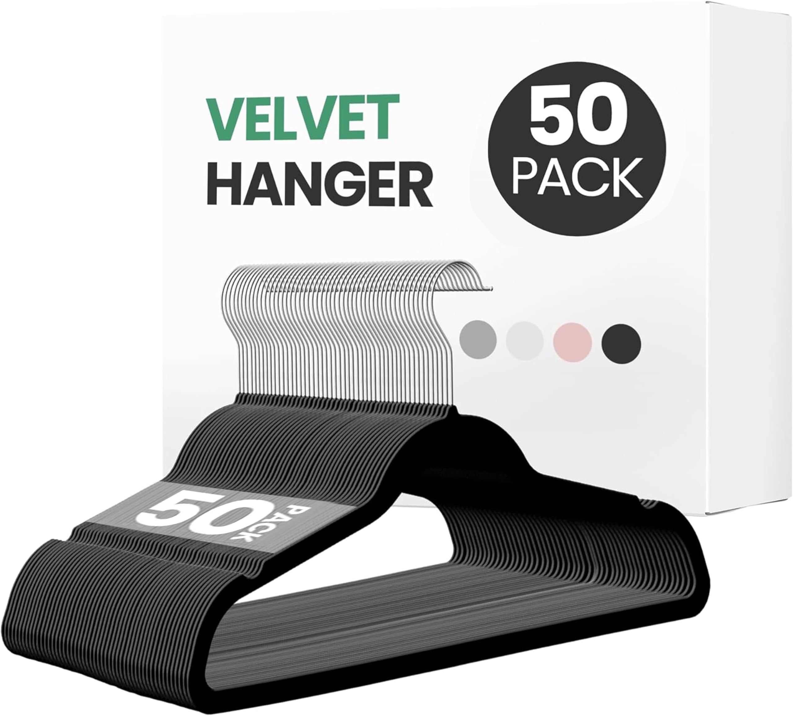 Amazon.com: Simple Deluxe 50 Pack Non-Slip Velvet Hangers, 360° Swivel ...