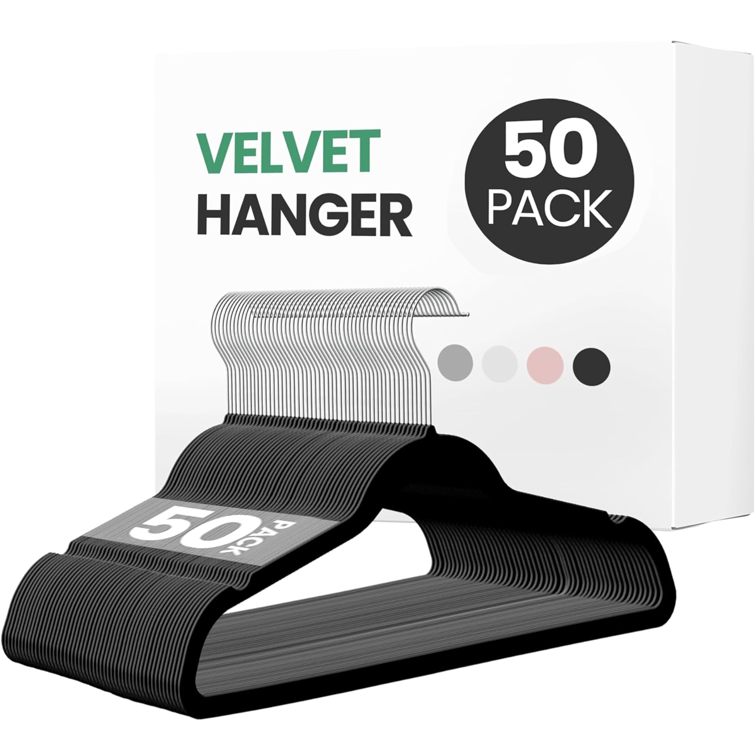 Amazon.com: InfiniPower 50 Pack Heavy Duty Velvet Hangers, Non-Slip ...