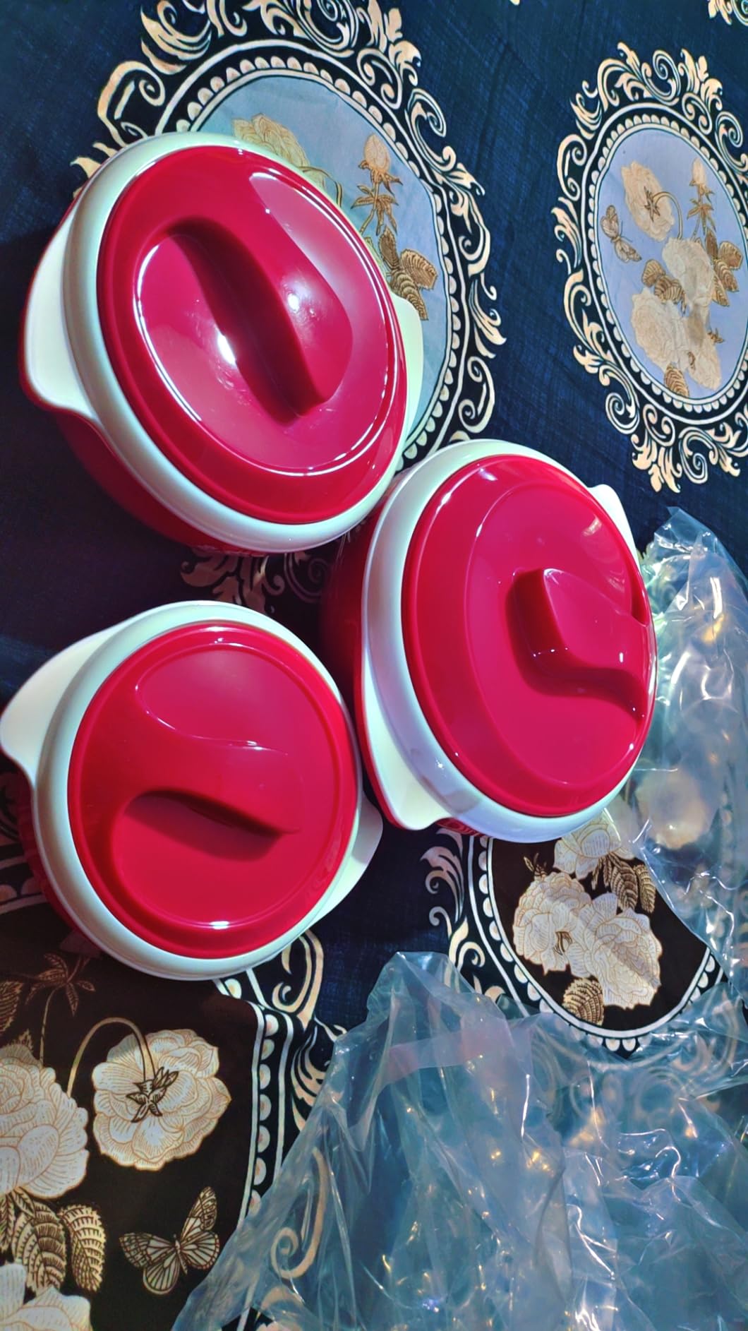 Buy CELLO Hot Serve Insulated Inner Steel Casserole Set of 3, Blue ...