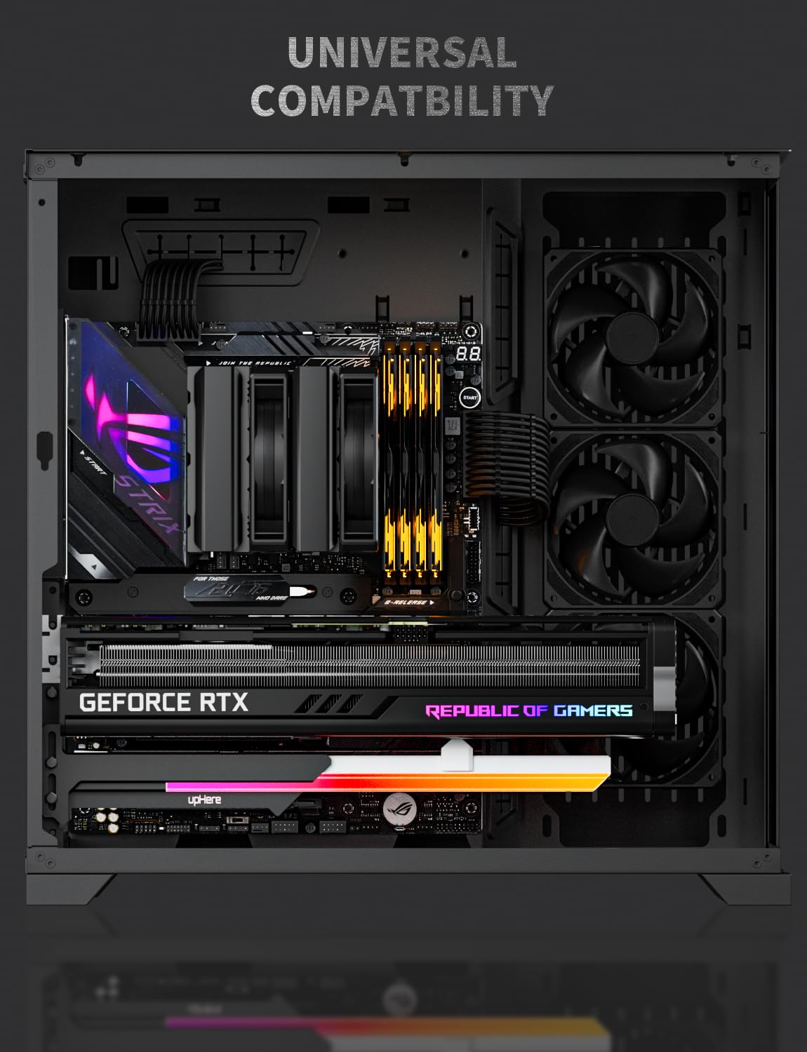 Snapklik.com : upHere Black RGB GPU Support Bracket 5V 3-Pin ARGB GPU ...