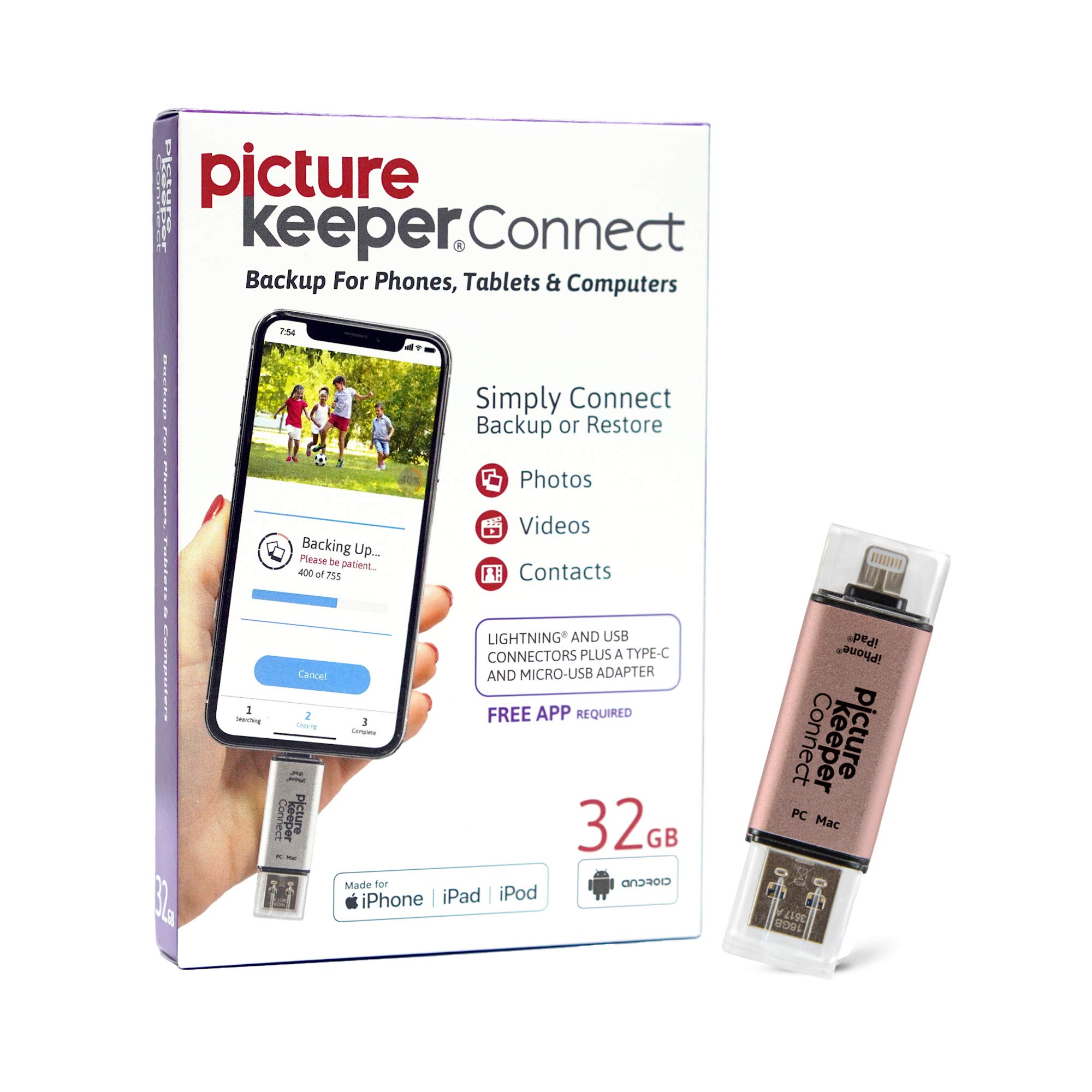 Amazon.com: Picture Keeper Connect Photo & Video USB Flash Drive for ...