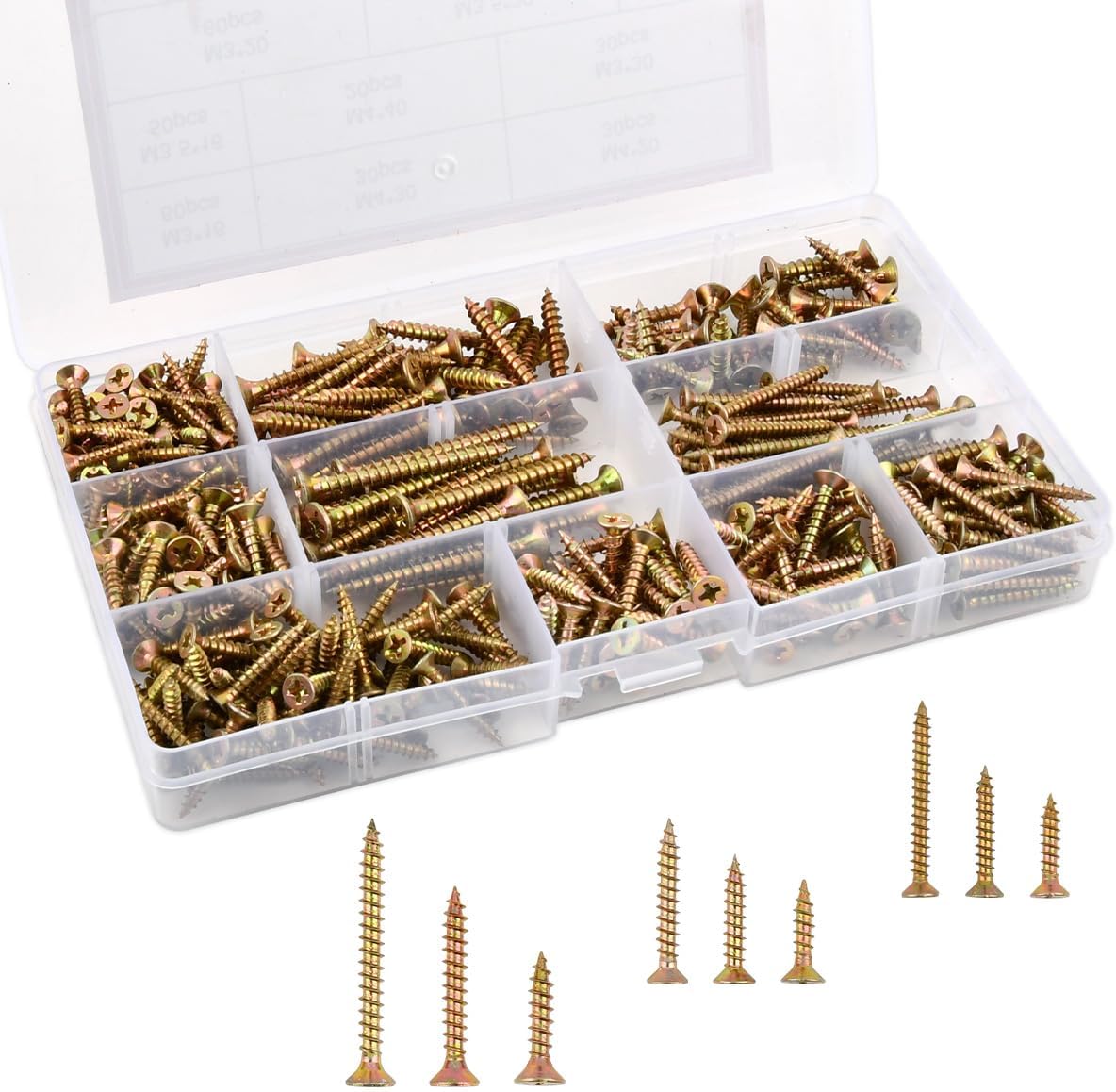 Brackit Wood Screws 820Pc Assortment - Zinc-Plated Extra Strong ...