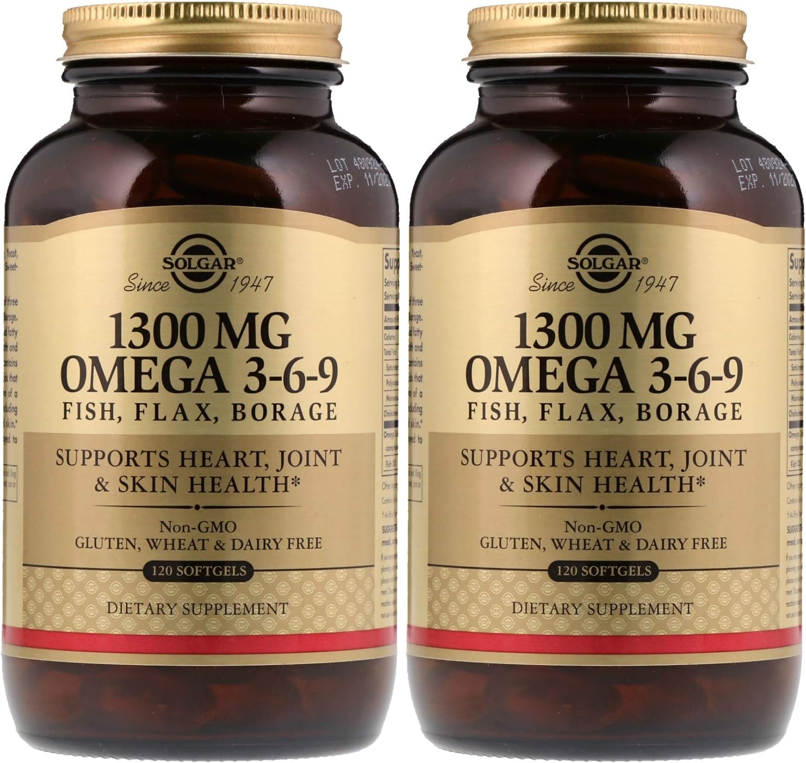 Amazon.com: SOLGAR 1300 mg Omega 3-6-9-120 Softgels, Pack of 3 ...