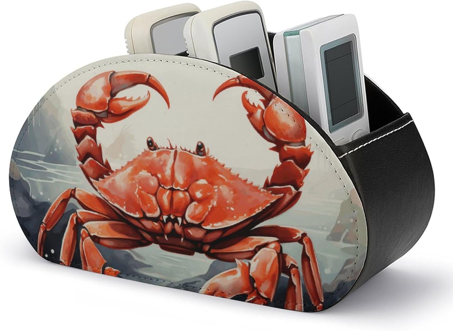 Amazon.com: TV Remote Control Holder for Table,Red Crab Sea Printed PU ...