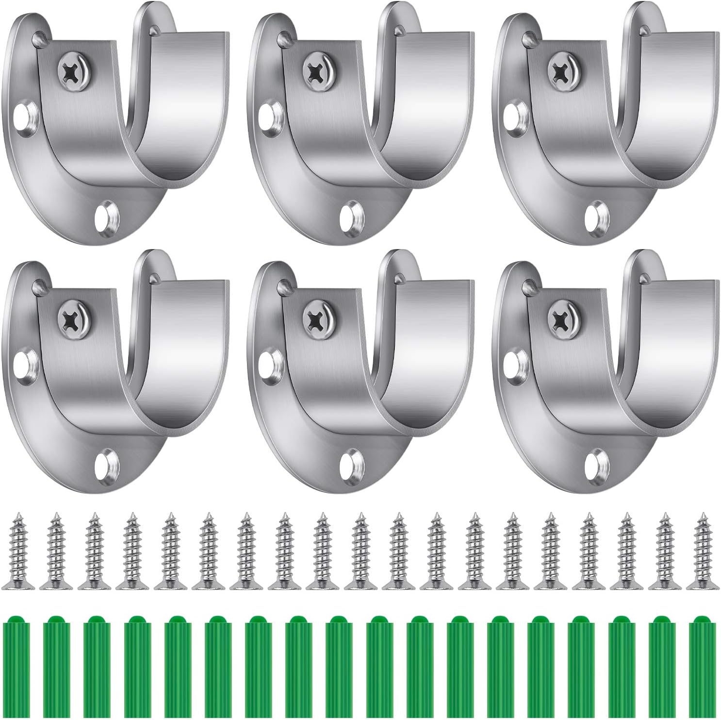 Amazon.com: 1-5/16 in. Heavy-Duty Brushed Nickel Closet Pole Sockets (2 ...