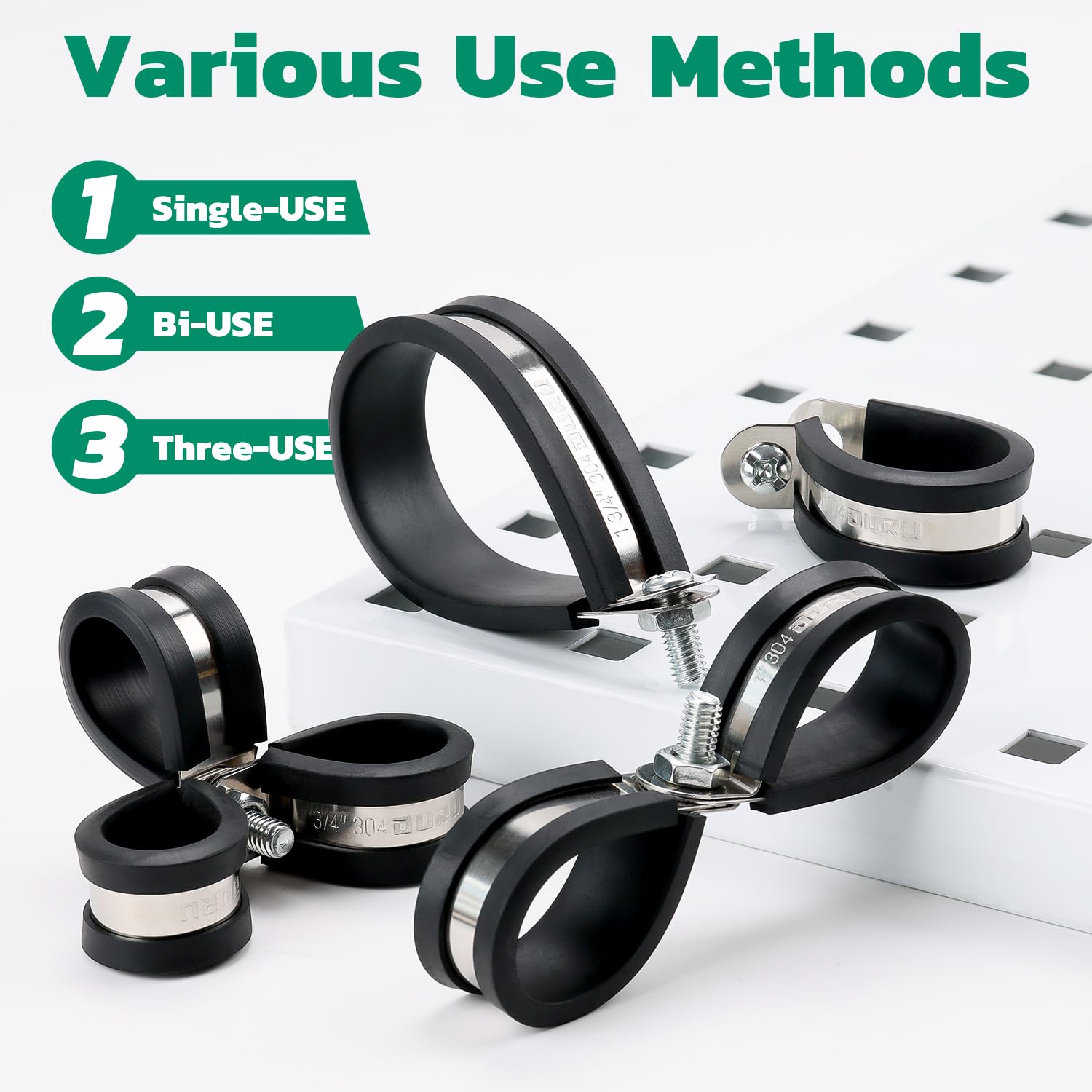 Snapklik.com : 100PCS Cable Clamps Assortment Kit,8 Sizes Stainless ...