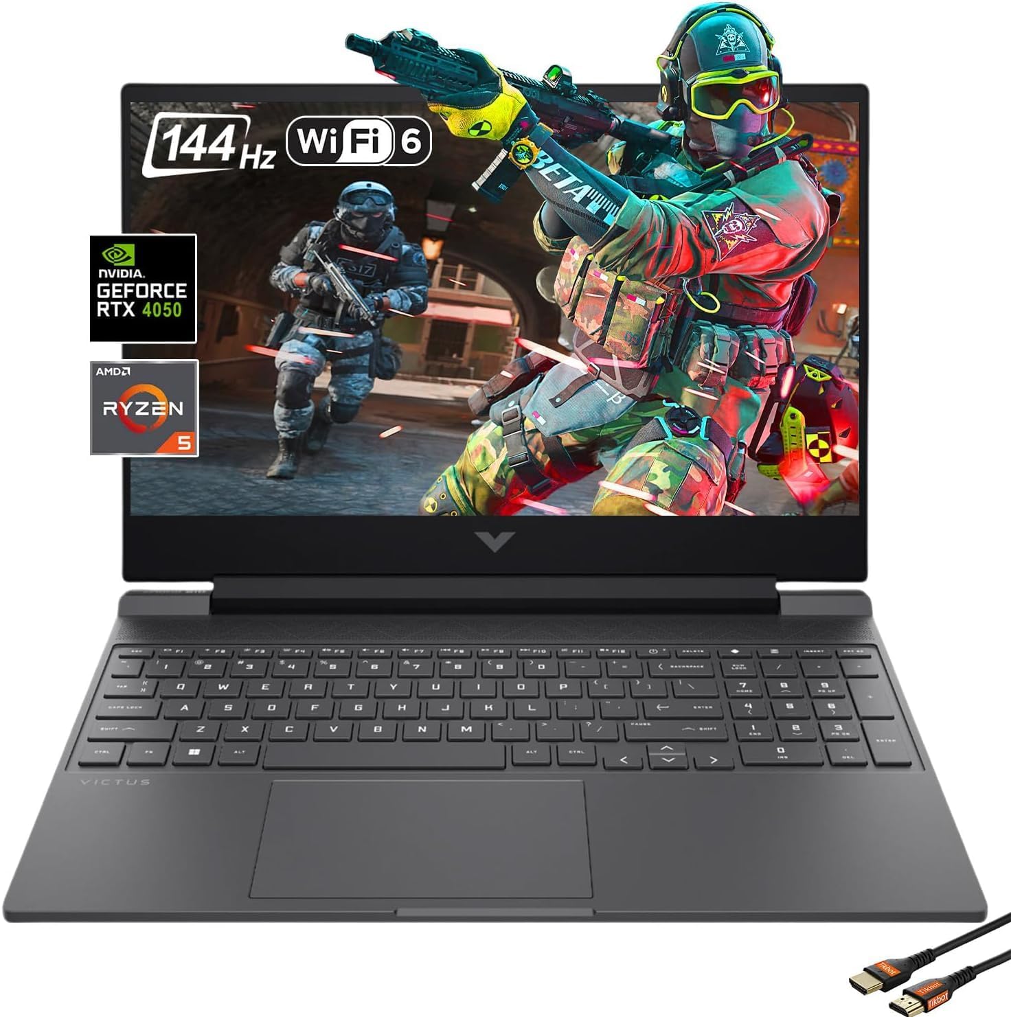 Amazon.com: HP Victus Gaming Laptop, 15.6-inch FHD IPS 144Hz, AMD Ryzen 5-8645HS， NVIDIA GeForce ...