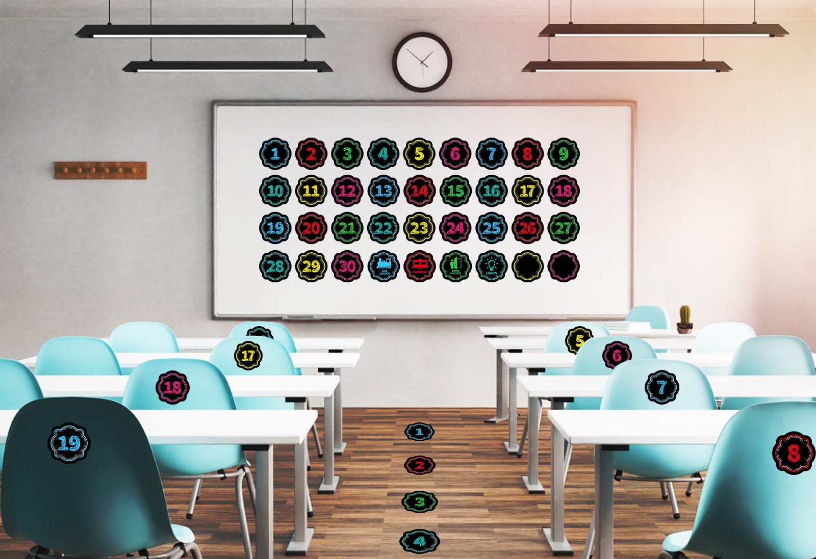 Snapklik.com : Floor Number Stickers For Classroom - Line Up Spots For ...