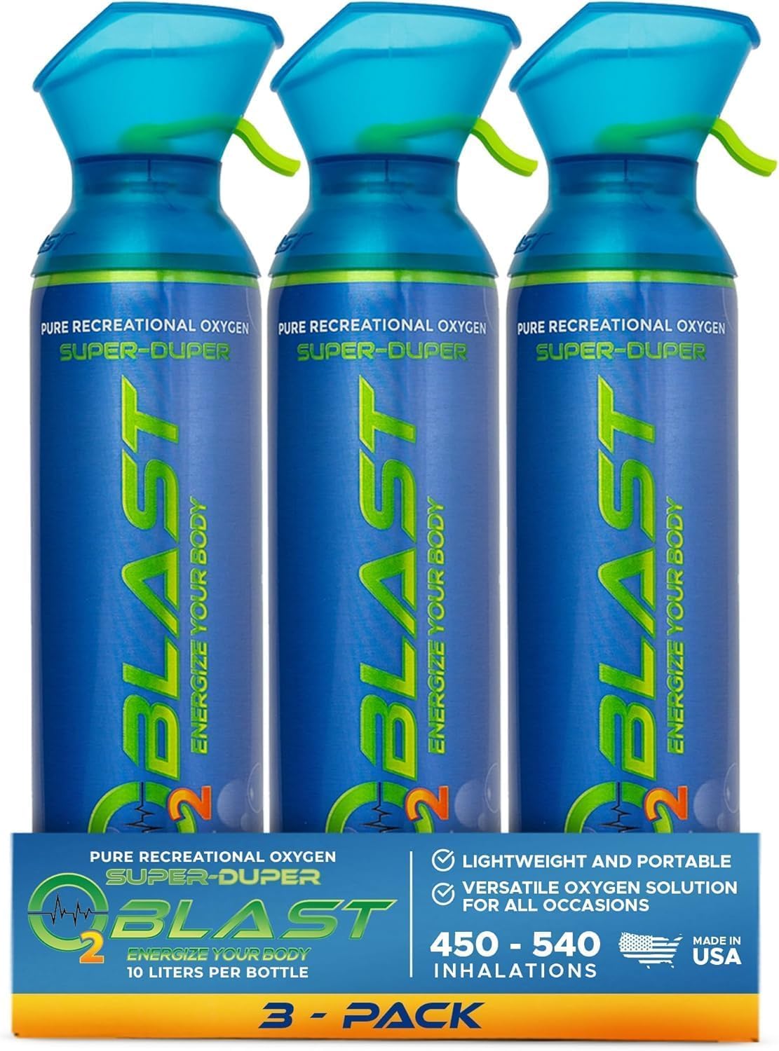 Amazon.com: O2 Blast, Pure Oxygen Supplement, 10L Portable Can with ...
