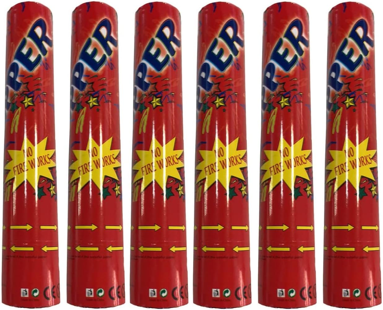 Amazon.com: 6/PK Large (12 Inch) Confetti Cannons Air Compressed Party ...