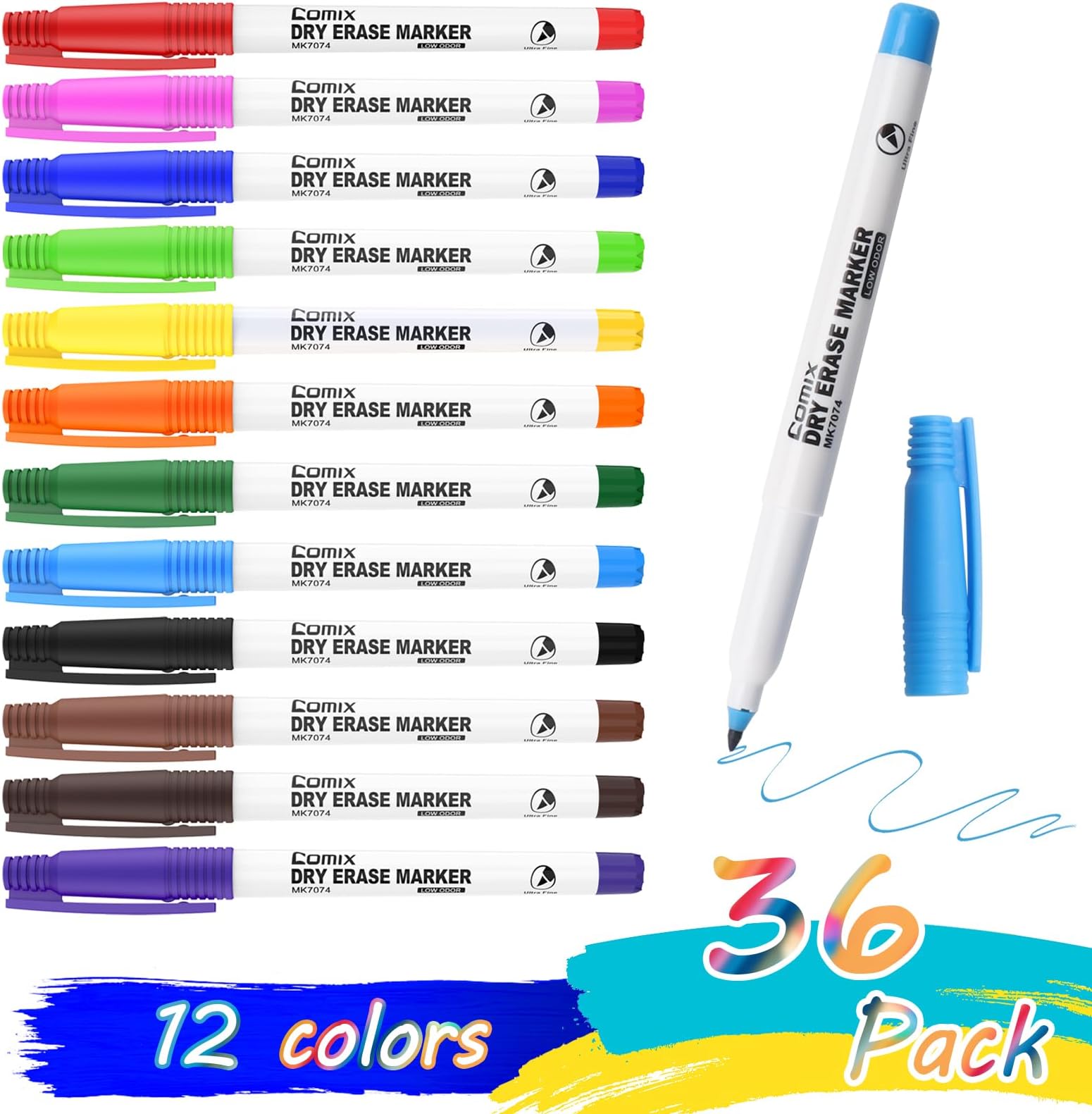 Amazon.com : Dry Erase Markers - Ultra Fine Tip 8 Assorted Colors ...