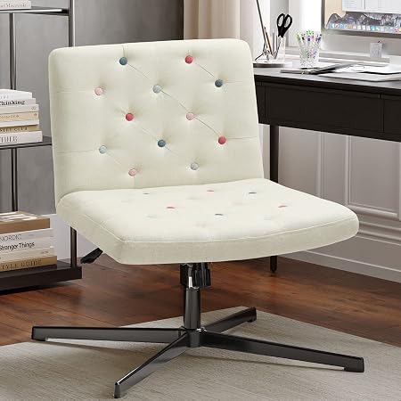 Amazon.com: PUKAMI Armless Office Desk Chair No Wheels for Girl Women ...