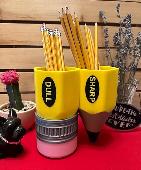 Amazon.com: Sharp-Dull Pencil Holder, Unique Pencil Shaped Pen Holder ...
