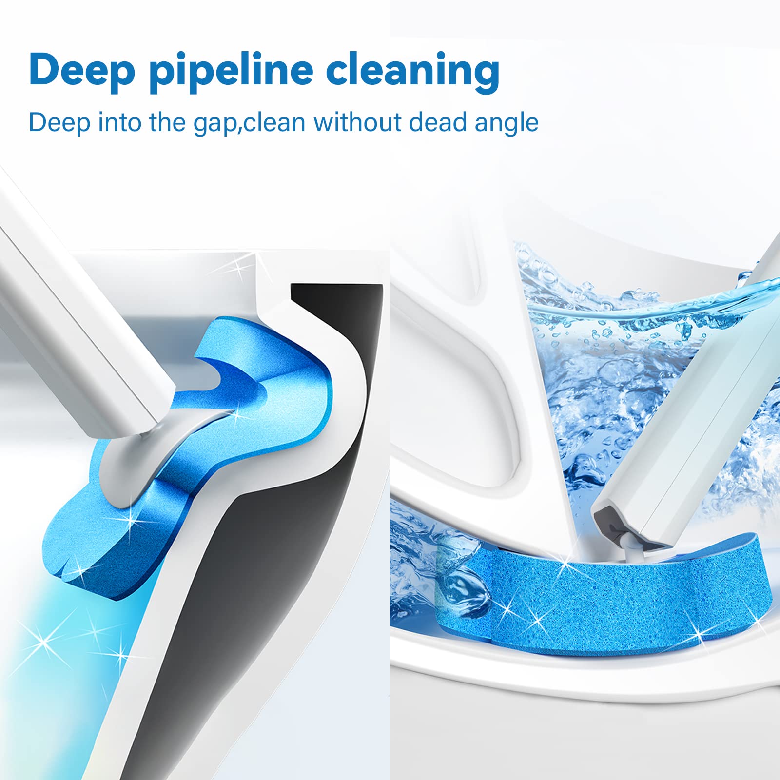 Buy Toilet Wand Kit- ELPHECO Toilet Disposable Brush and Holder Set, Toilet Bowl Wand, Toilet ...