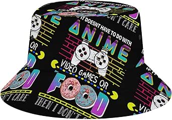 Komokuten Anime Game Video Food Bucket Hat for Women Funny Outdoor ...