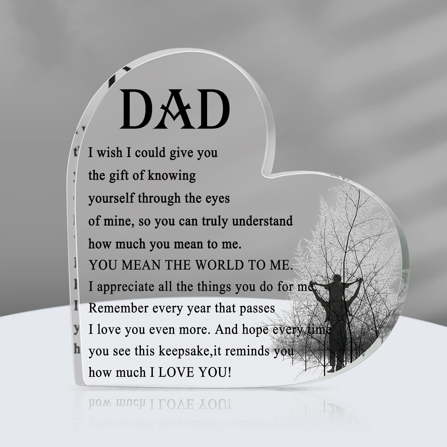 Amazon.com: Maitys Dad Gifts from Daughter Son Kids Acrylic Heart Sign ...
