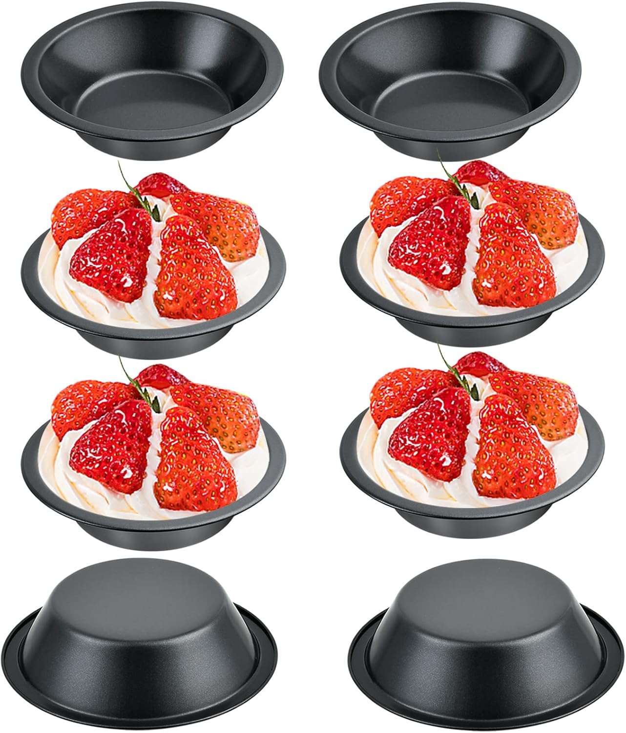 Amazon.com: Aemygo 4 Inch Mini Pie Pans, 8 Pack Reusable Round Pie Tins ...